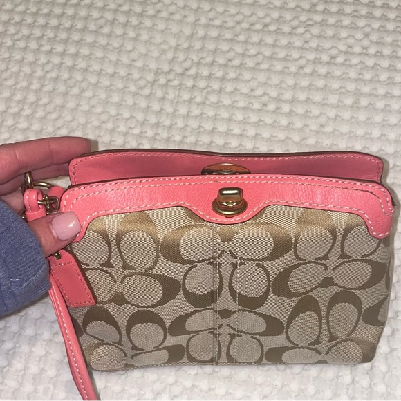 Bags | Coach Beige Mini Bag | Poshmark